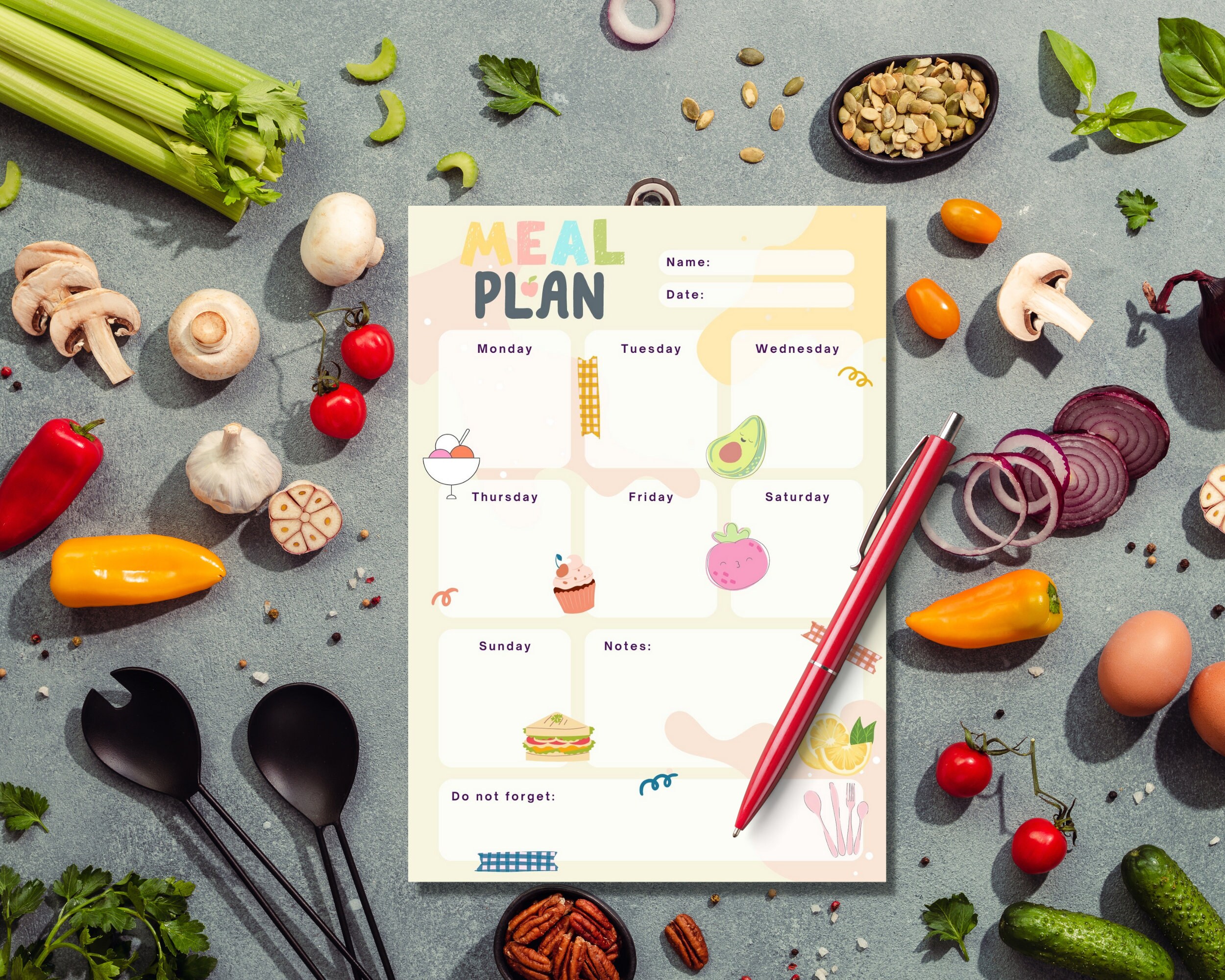 Kids Meal Planner, Weekly Meal Planner Printable, Daily Meal Planner ...