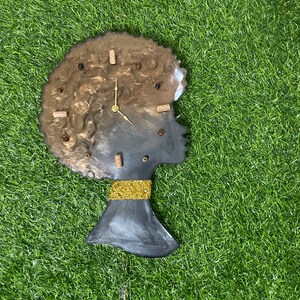 Afrocentric Lady Themed Clock Resin Clock Black History Decor Afro Lady ...