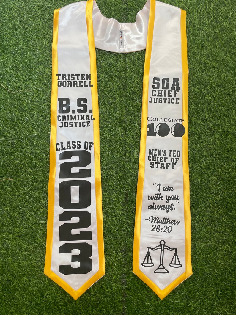 Custom Rhinestone Graduation Cap Topper and Custom Graduation Stole ...