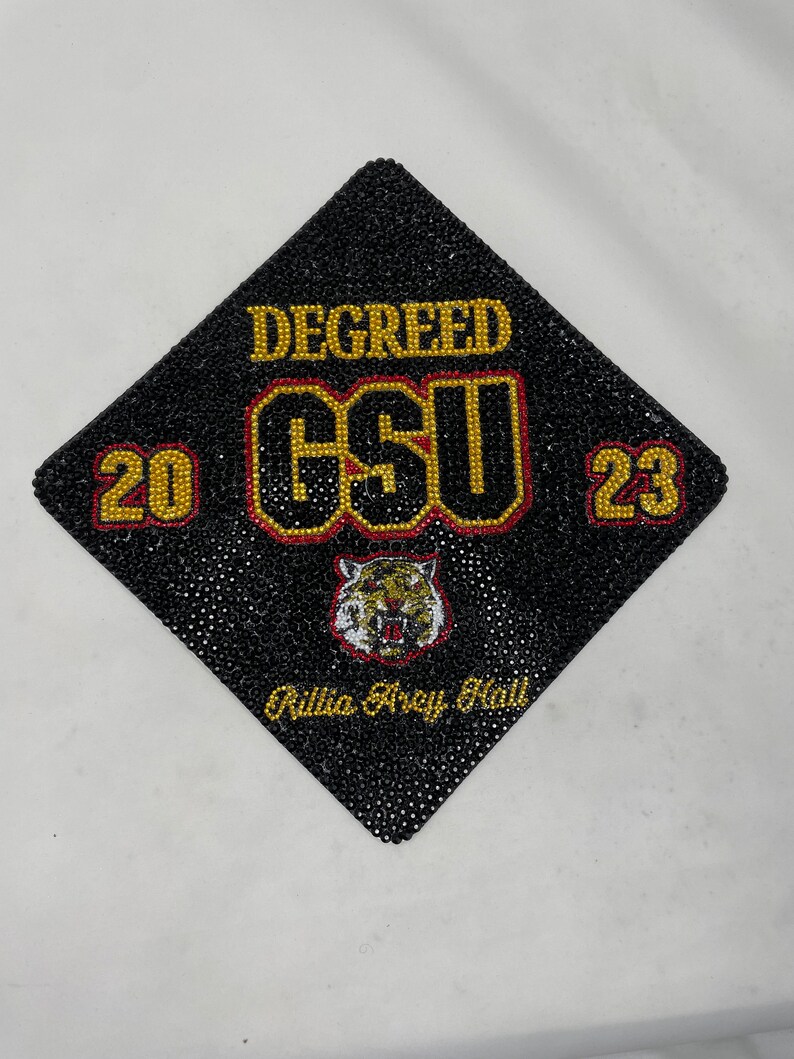 Custom Rhinestone Graduation Cap Topper and Custom Graduation Stole ...