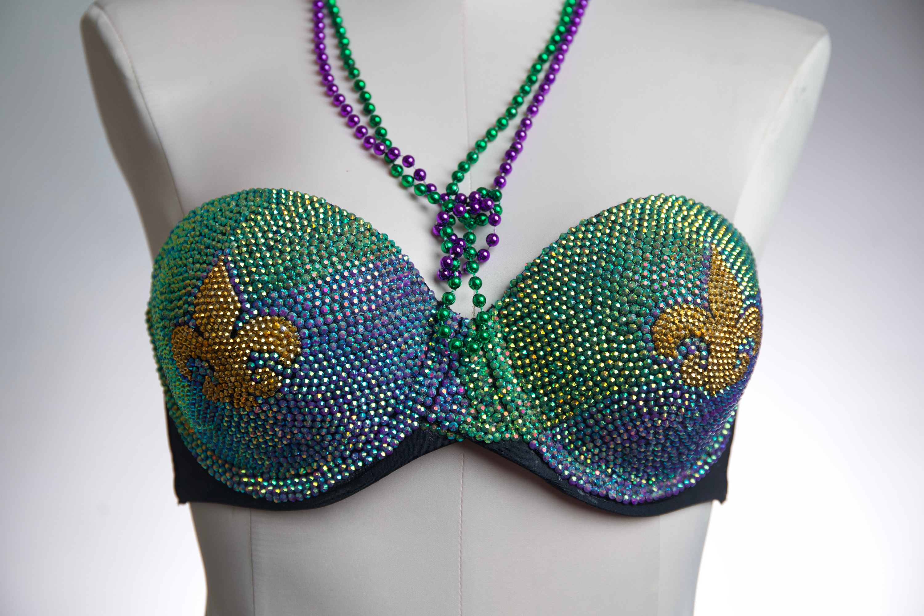 Mardi Gras Bra - Carnival Bra - Rhinestone Bra - Festival Wear - Etsy