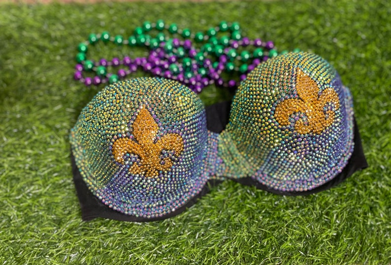 Mardi Gras Bra - Carnival Bra - Rhinestone Bra - Festival Wear - Etsy