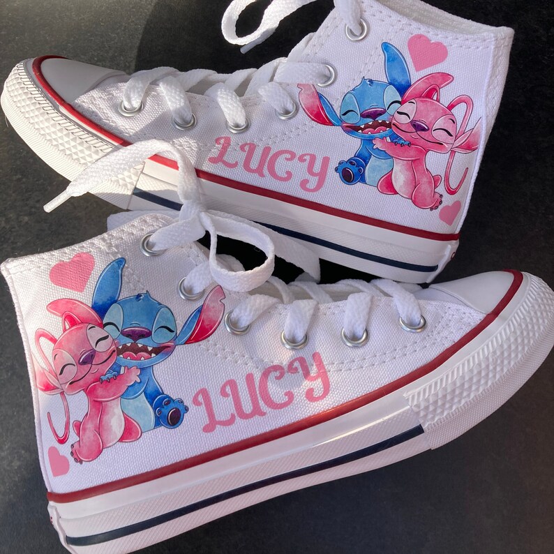Adult Stitch & Angel Custom Converse, Stitch and Angel Shoe, Custom ...