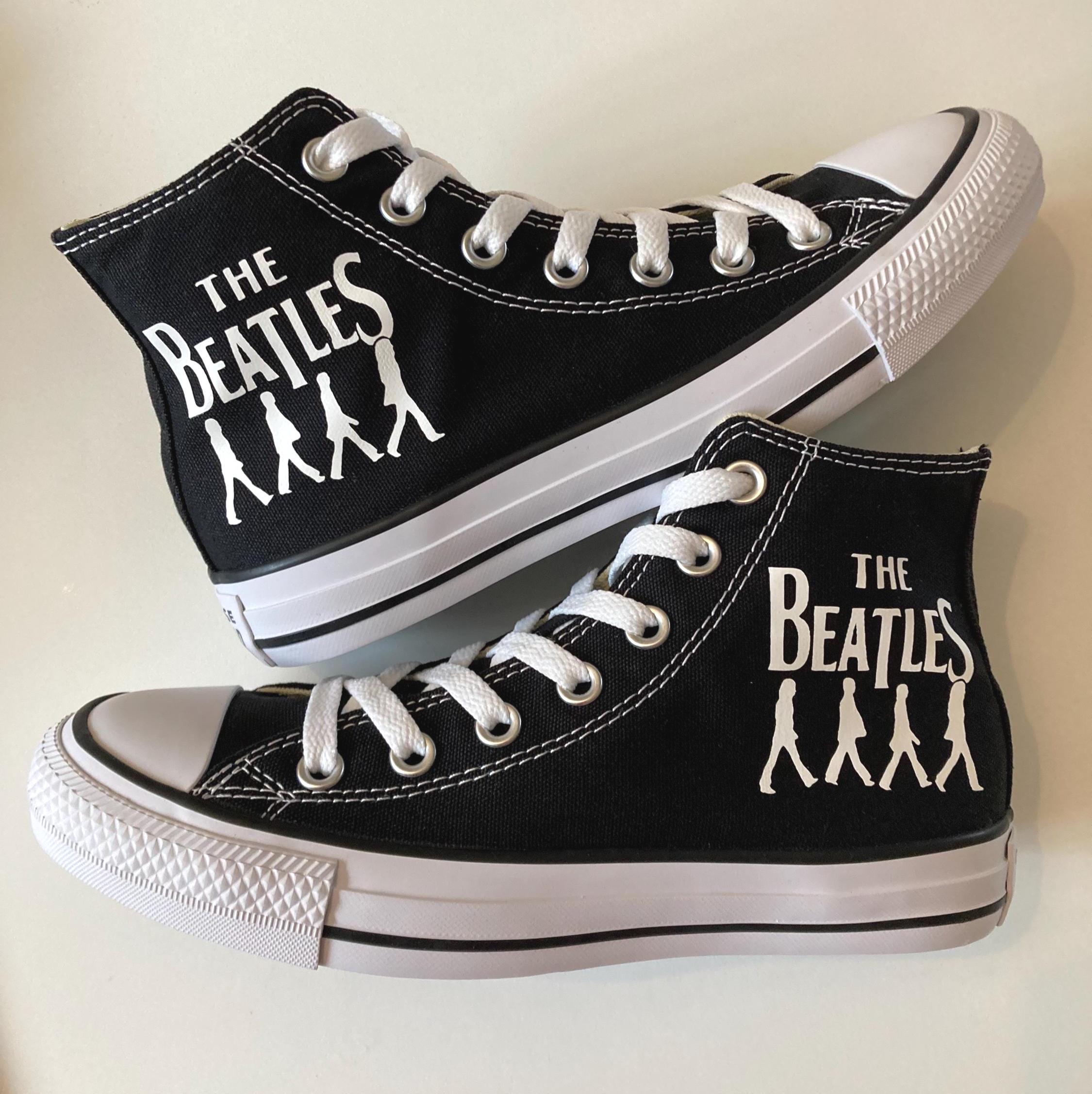 Custom Converse Sneakers Featuring the Beatles, Fab Four Design Shoes ...