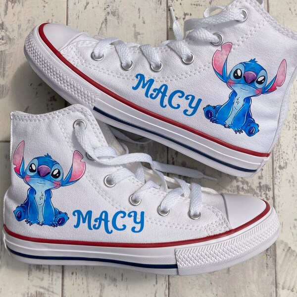 Stitch Angel Converse - Etsy