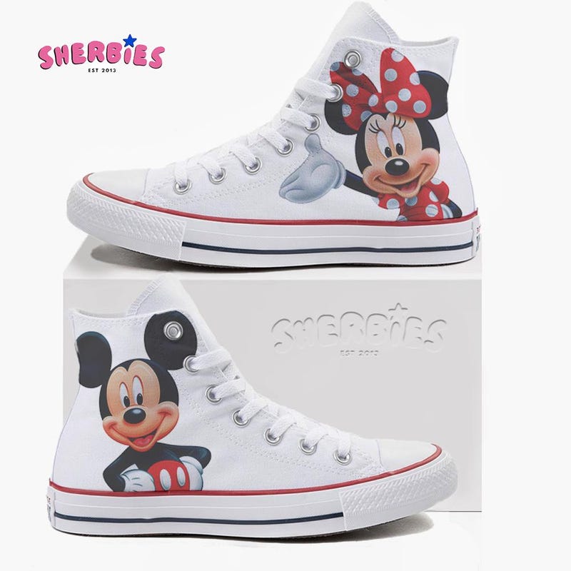 Minnie Mouse Converse - Etsy