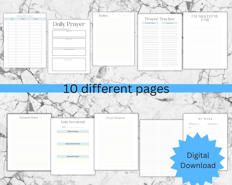 Printable Faith Journal Digital Prayer Journal Journal for Bible Study ...