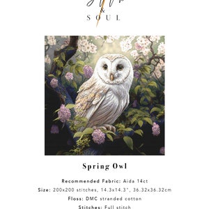 Spring Owl Cross Stitch Pattern, Counted Cross Stitch, Owl Gift, PDF ...