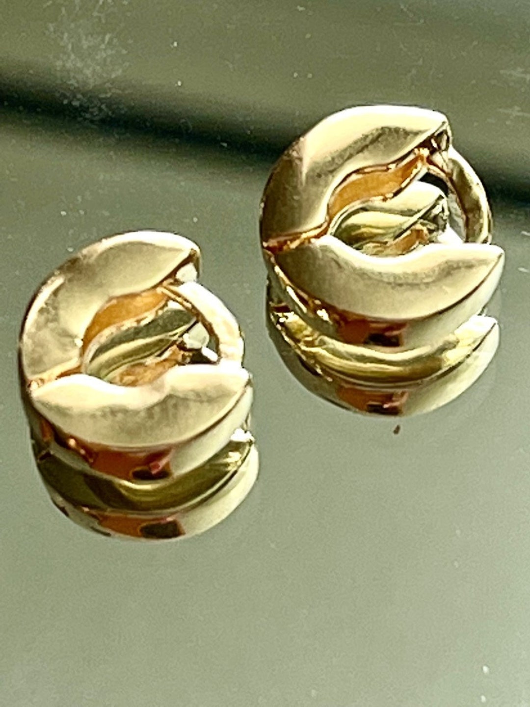 18K Gold Mini Huggies Studs Hoops, Gold Huggies, Christmas Gift, Gift ...