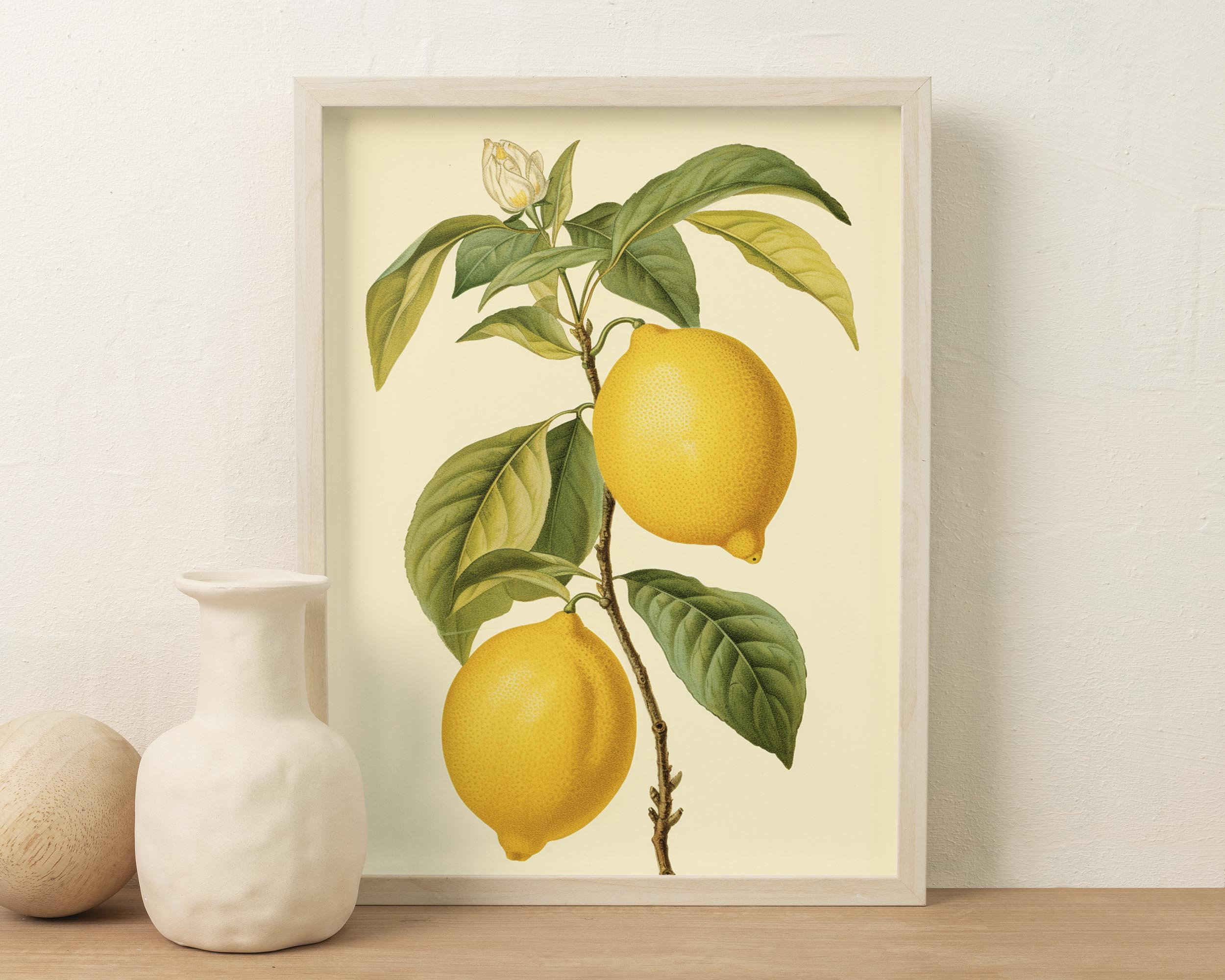 Vintage Lemon Tree Wall Art Kitchen Botanical Art Print Vegetarian Gift ...