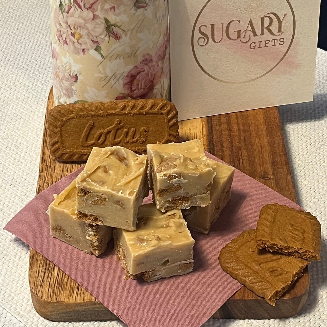 Quick Dispatch Handmade Luxurious Biscoff Fudge Letterbox Gift, Personalised - Etsy UK
