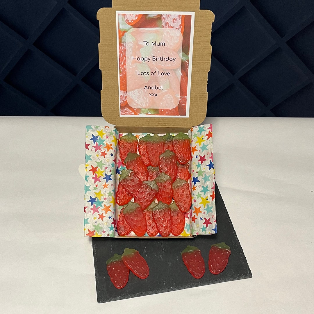 Letterbox Sweets Gift Haribo Giant Stawbs Gift Box Personalised - Etsy