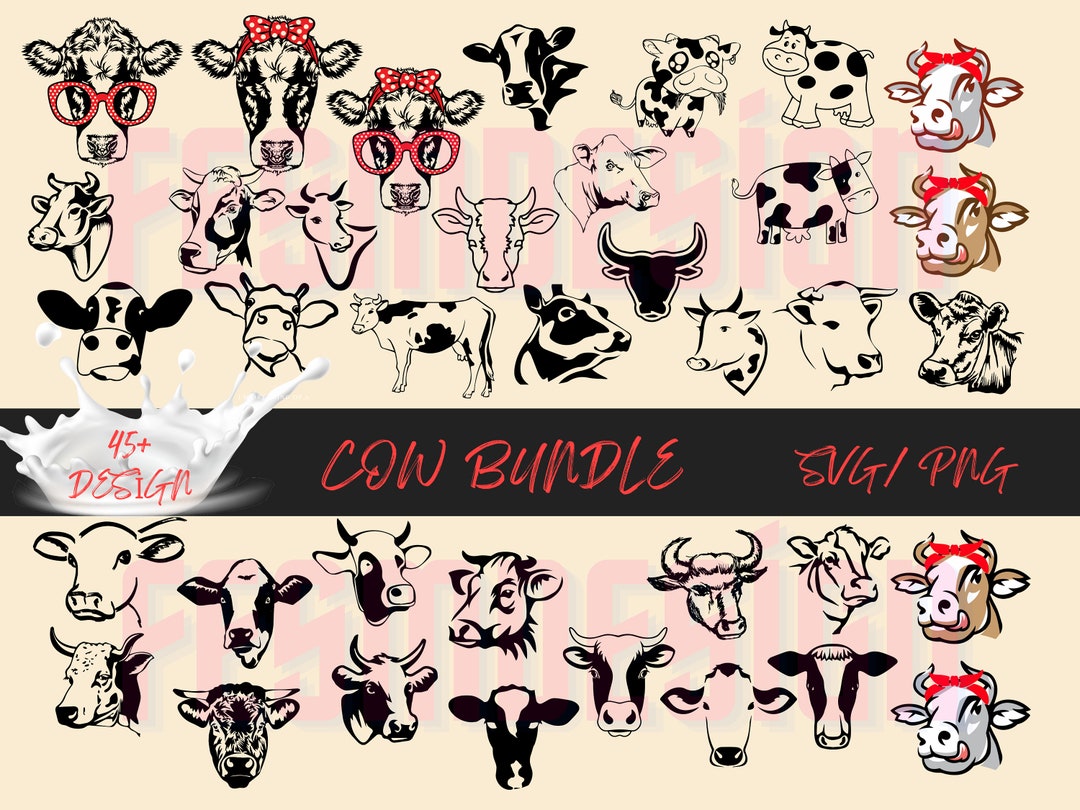 Cow Face Svg, Cow Svg, Cow Head, Cow Farmhouse Clipart, Cute Animal ...