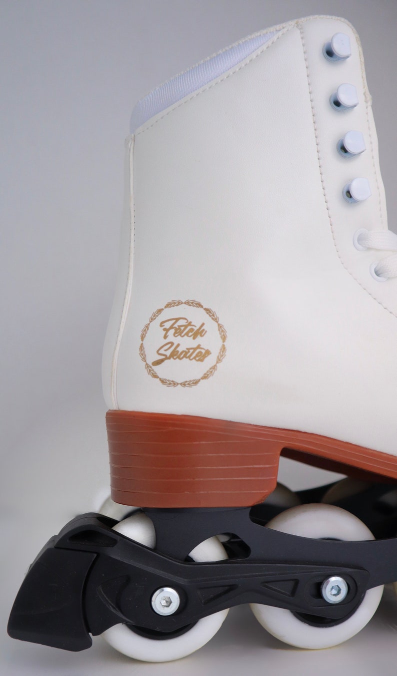 White Fetch Skates: Stylish Vegan Leather Inline Roller Blades - Etsy