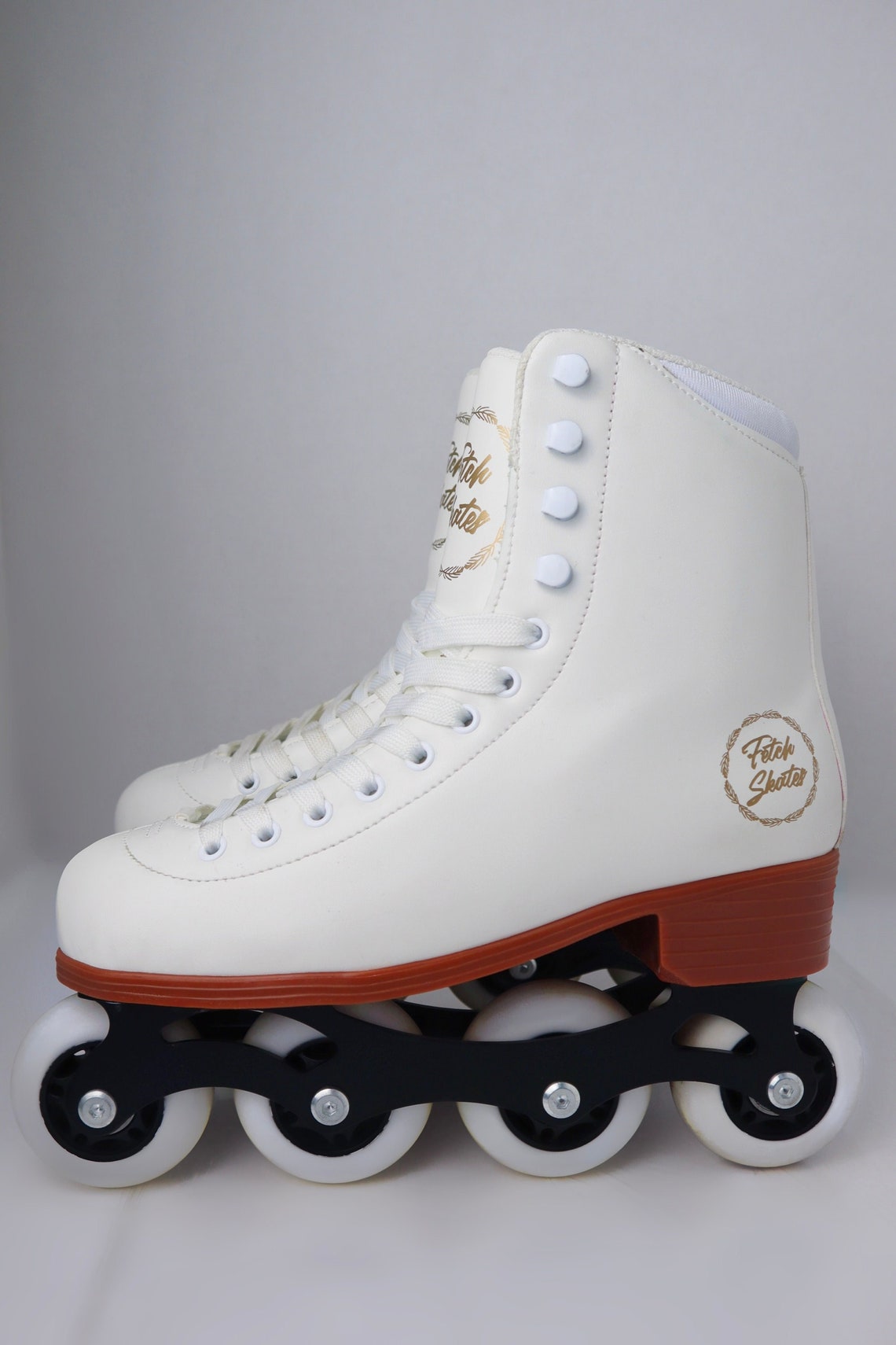 White In-line Roller Skates Stylish Womens Ladies Kids Girls Blades ...