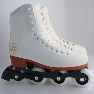 White In-line Roller Skates Stylish Womens Ladies Kids Girls Blades ...