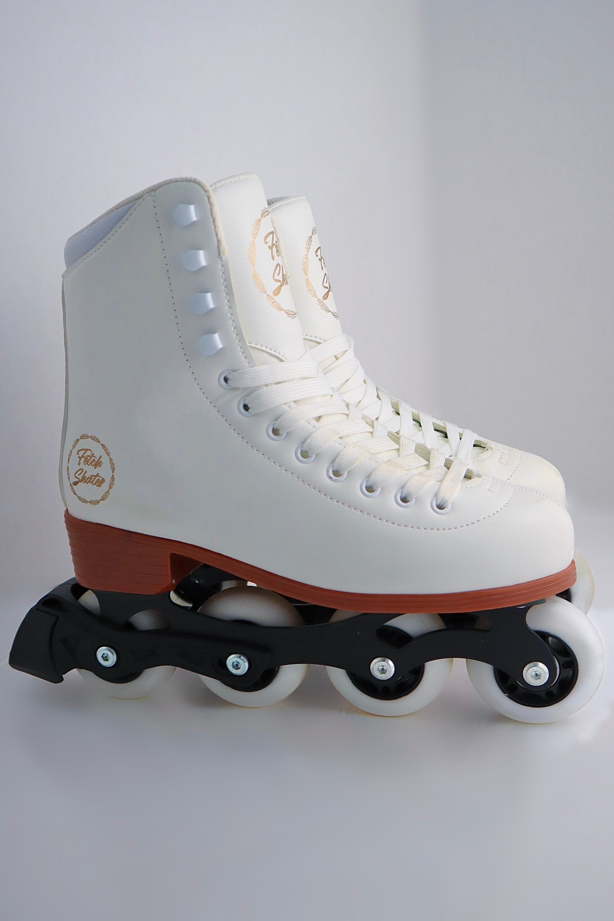 White Fetch Skates: Stylish Vegan Leather Inline Roller Blades - Etsy
