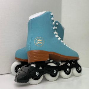 Blue In-line Roller Skates Stylish Womens Ladies Kids Girls Blades Gift ...