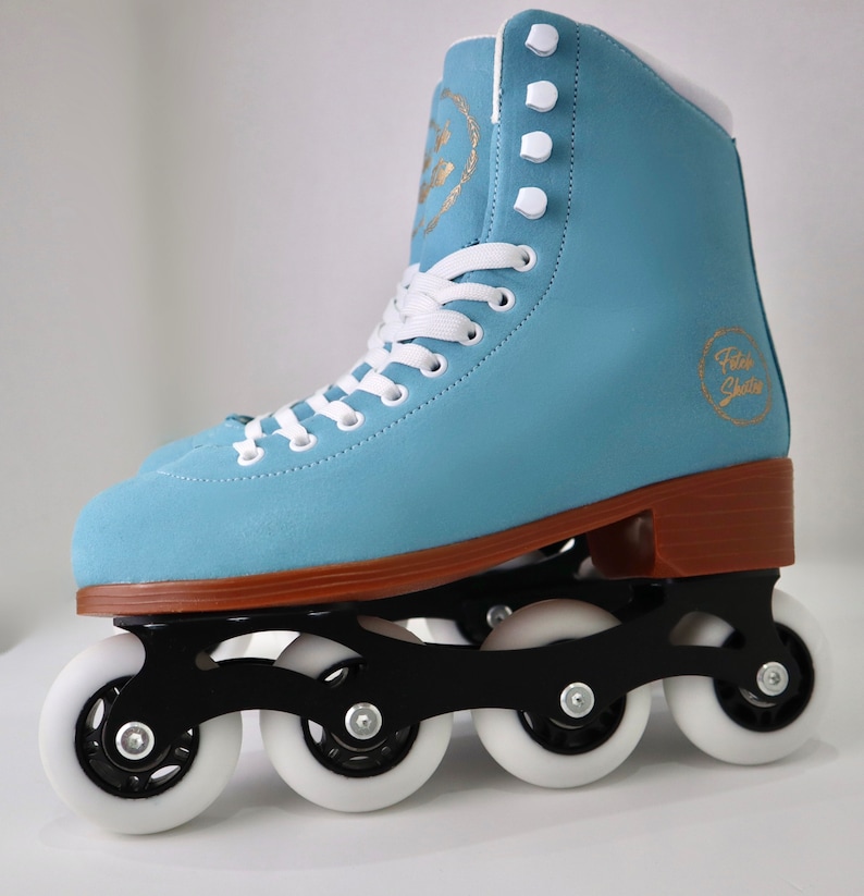 Blue In-line Roller Skates Stylish Womens Ladies Kids Girls Blades Gift ...