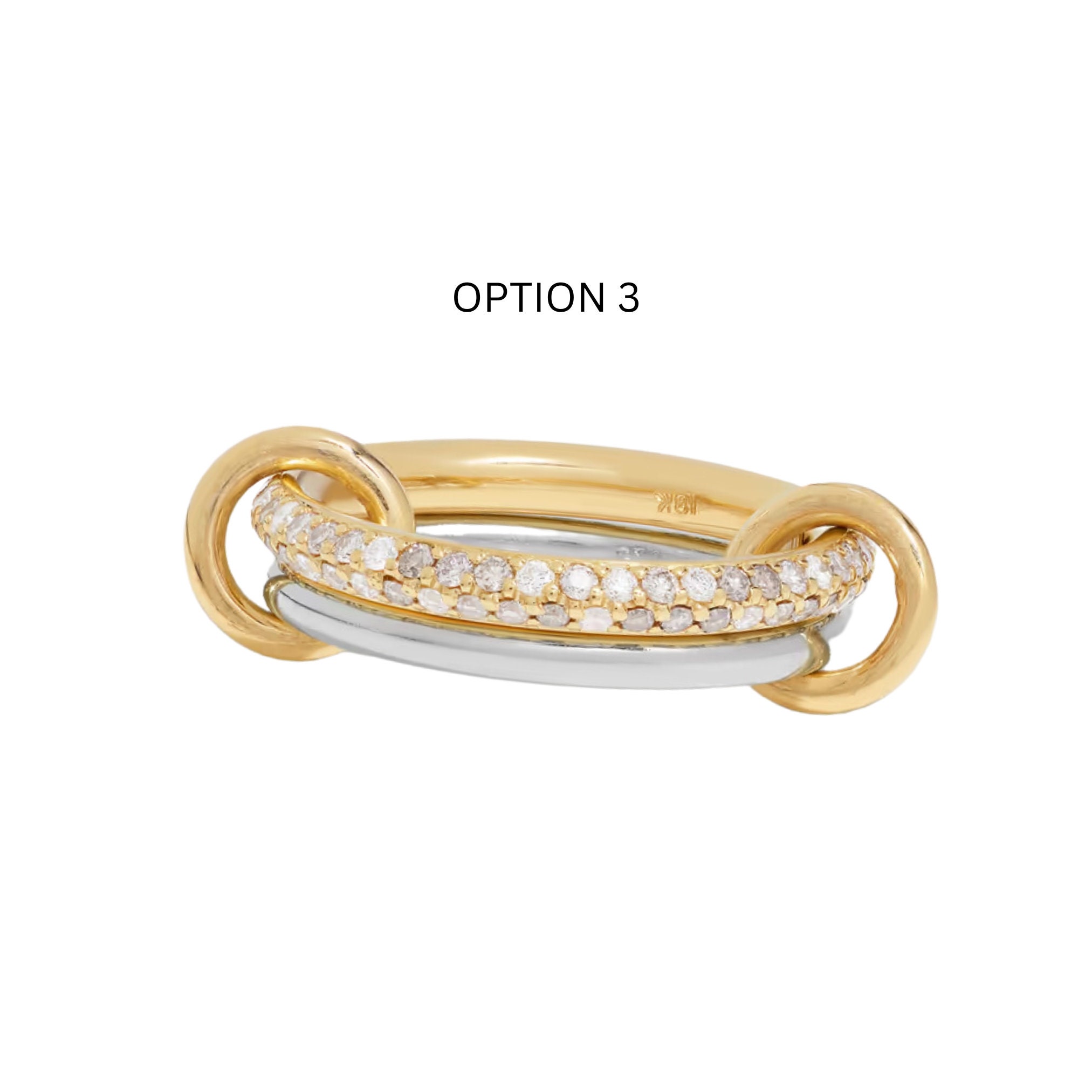 925 Natural Silver and Yellow Multi-band Ring, 925 Silver Multi ...