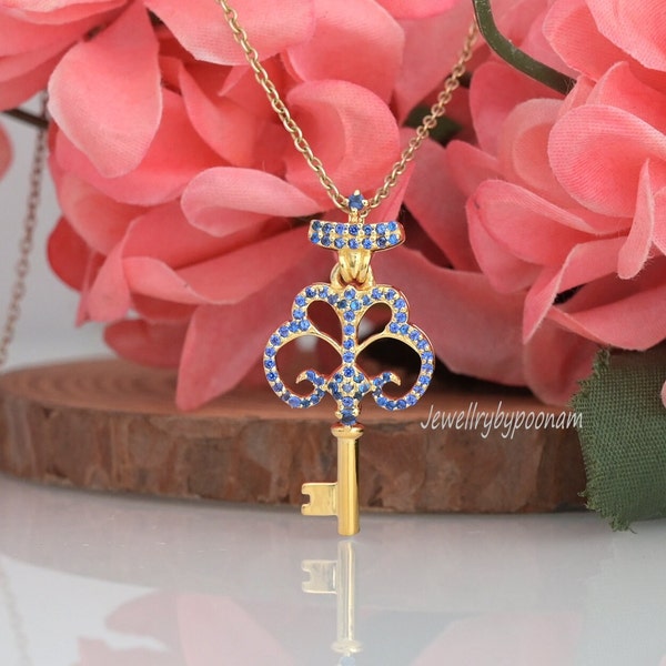 Crown Key Necklace - Etsy