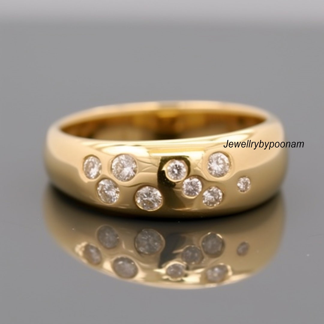 925 Silver Dome Ring, CZ Dome Ring, Gold Dome Ring, Silver Dome Ring ...