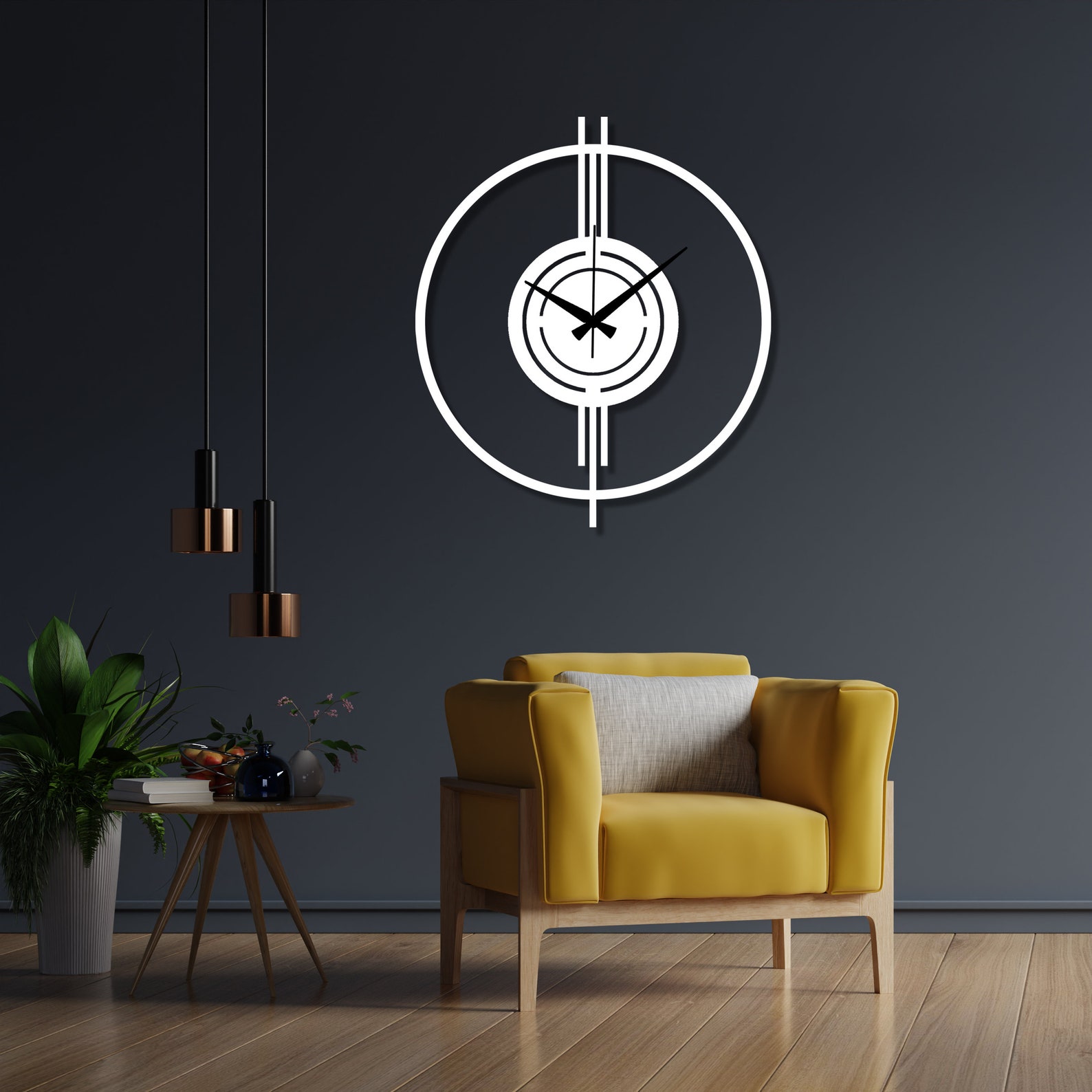 Modern, Metal and Pendulum Wall Clock, Wall Decor , Home Decor, Oficce ...
