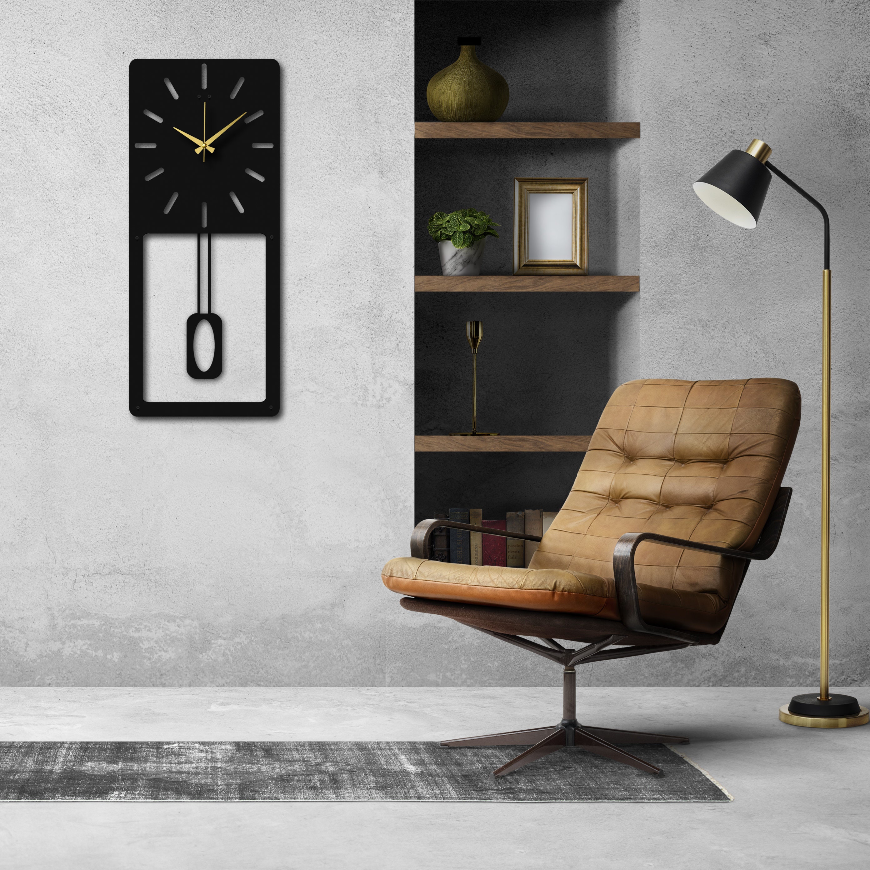 Metal Pendulum Wall Clock, Modern, Wall Decor , Home Decor, Oficce ...
