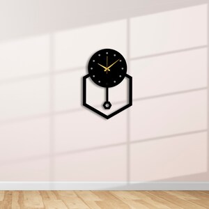 Modern Metal Pendulum Wall Clock, Minimalist Geometric Design - Etsy