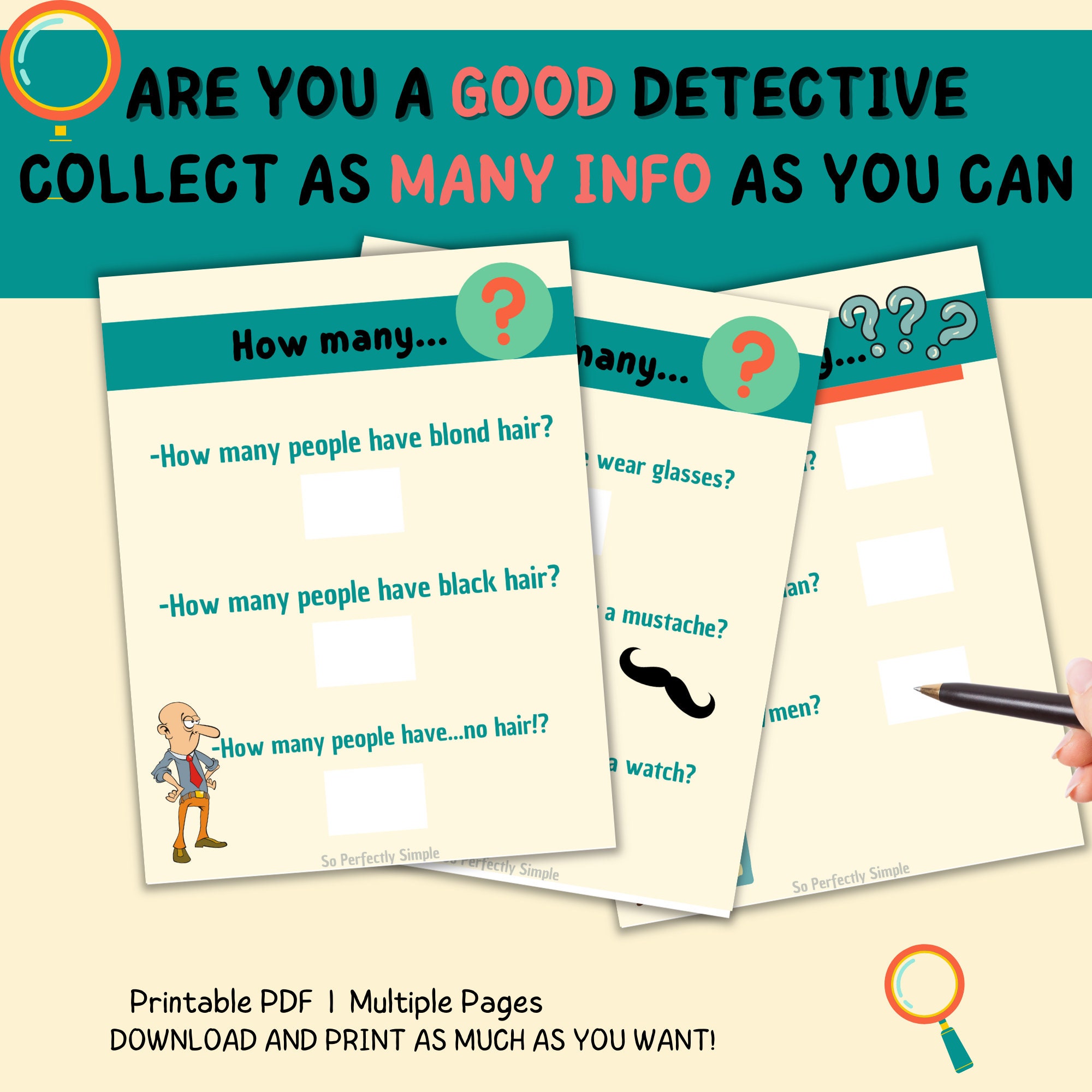The Are You A Good Detective Activity Sheets Printable - Etsy