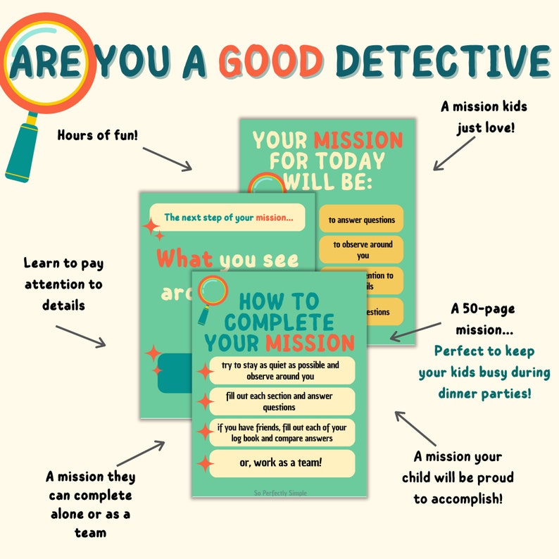 The Are You A Good Detective Activity Sheets Printable - Etsy