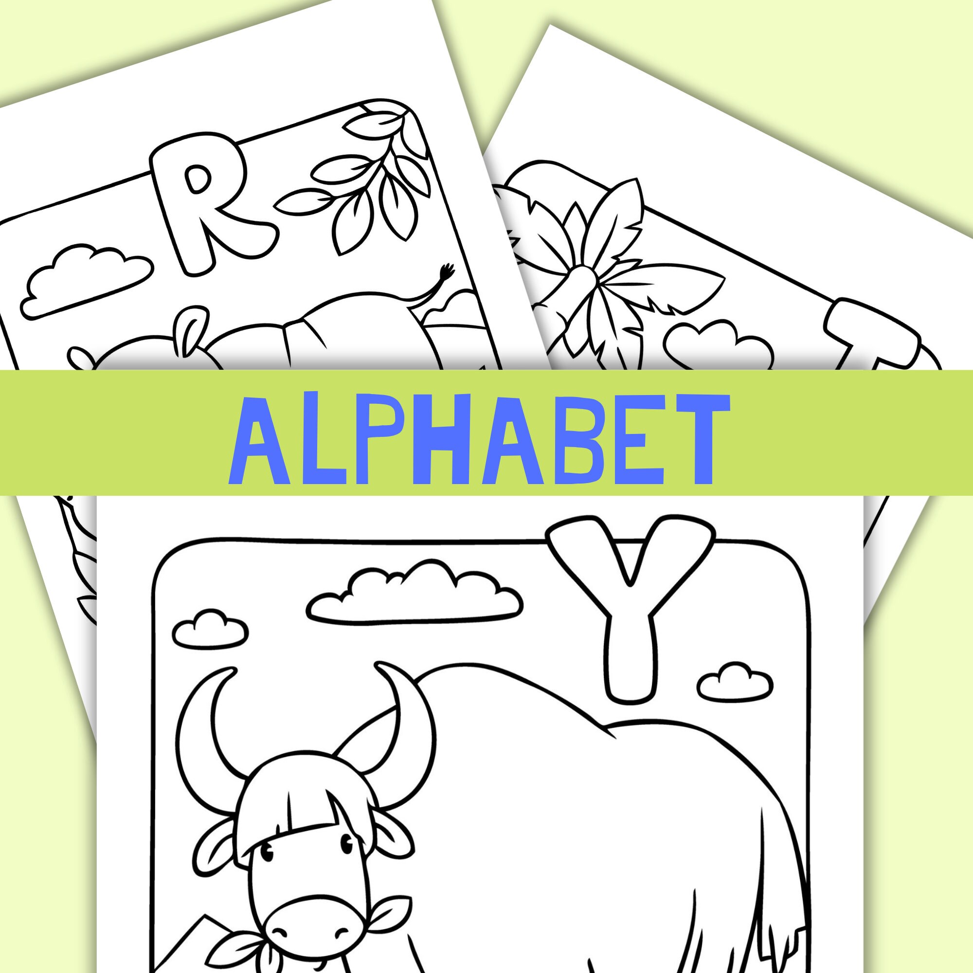 Animal Alphabet Coloring Book - Etsy