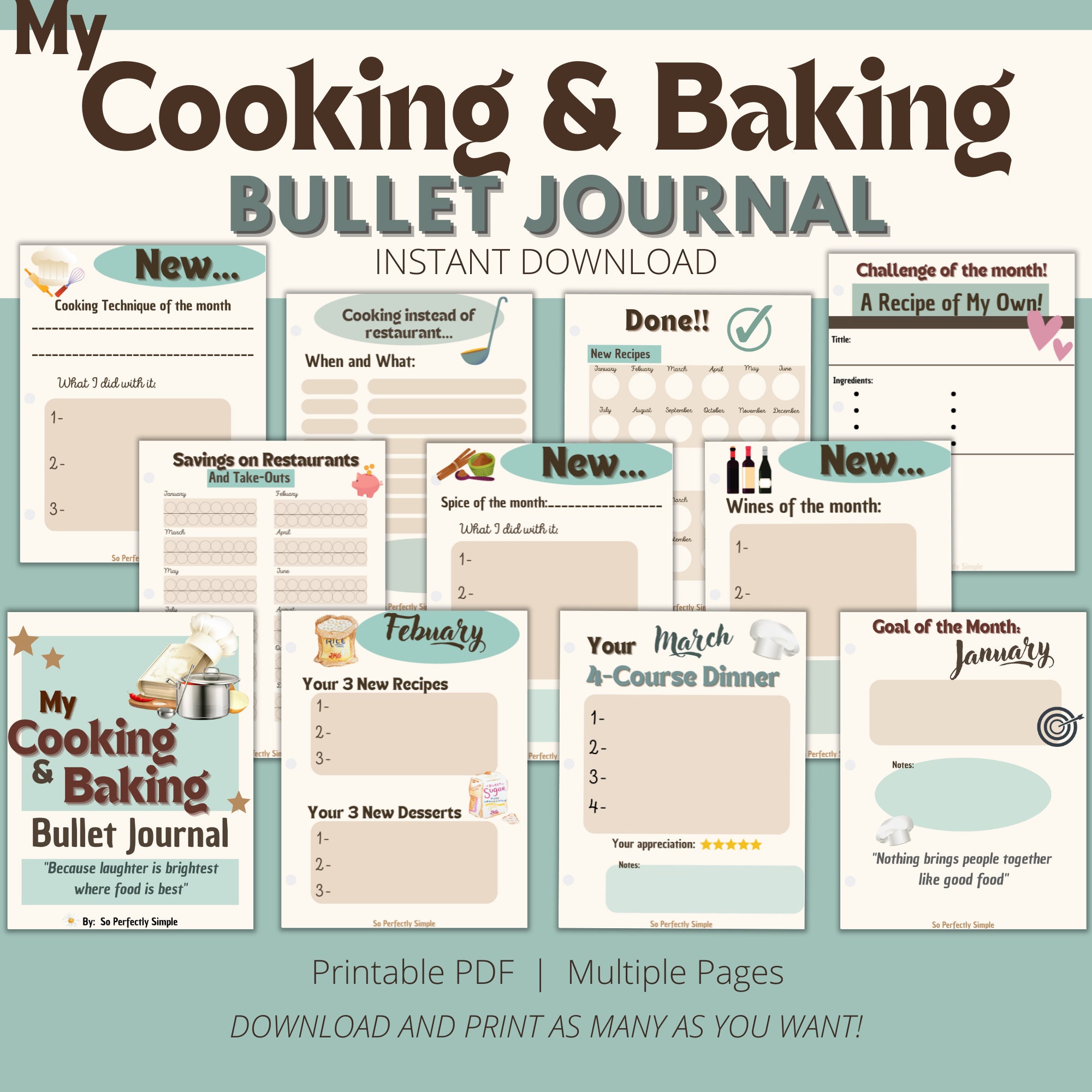 Cooking & Baking Bullet Journal. One Year of Cooking and Baking ...