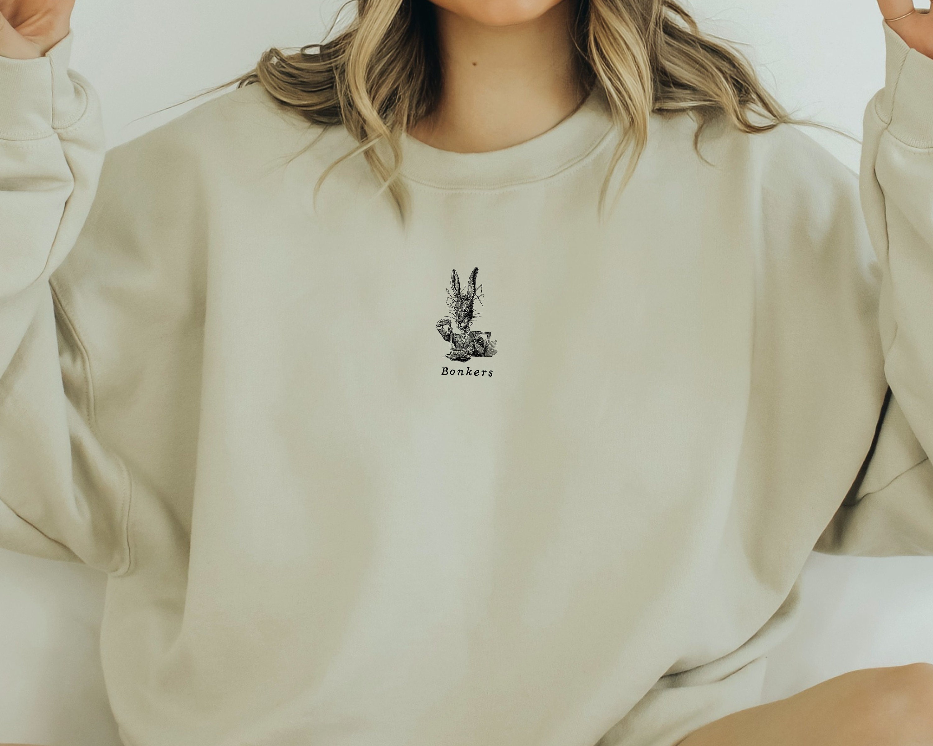 Retro, Bonkers, Rabbit Sweatshirt, Mad Hatter, Alice in Wonderland - Etsy