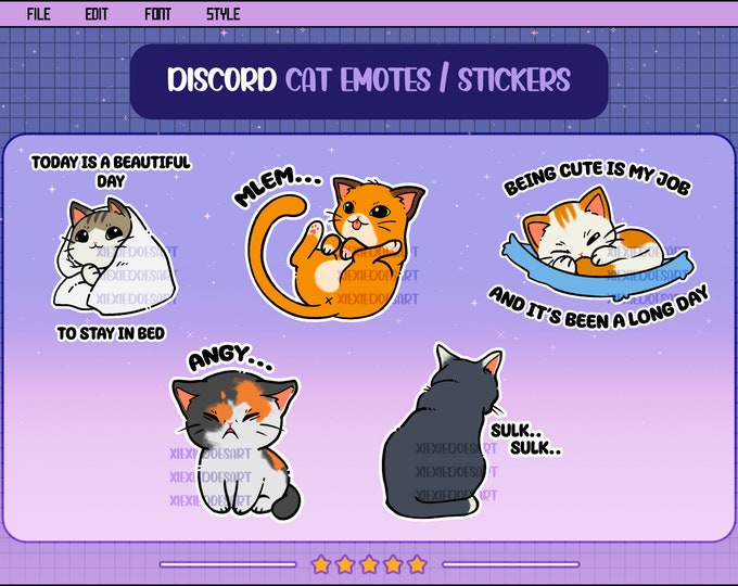 Discord Cat Emotes 5 Twitch Discord Youtube Streaming Ready to Upload ...