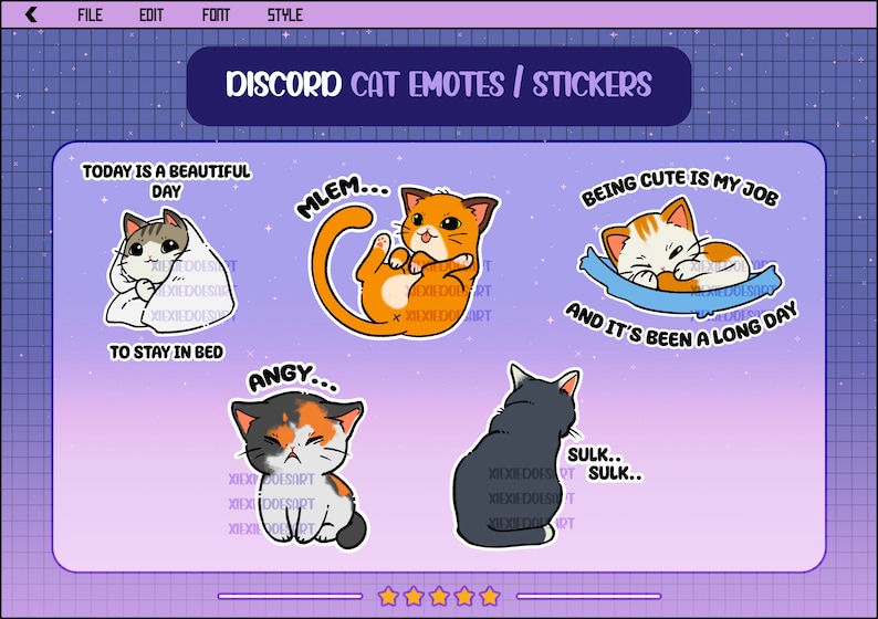 Discord Cat Emotes (5) | Twitch | Discord | Youtube | Streaming | Ready ...