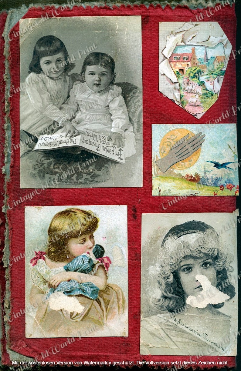 Printable VICTORIAN SCRAPBOOK Images 46 Pages, Victorian Lady Scrap ...