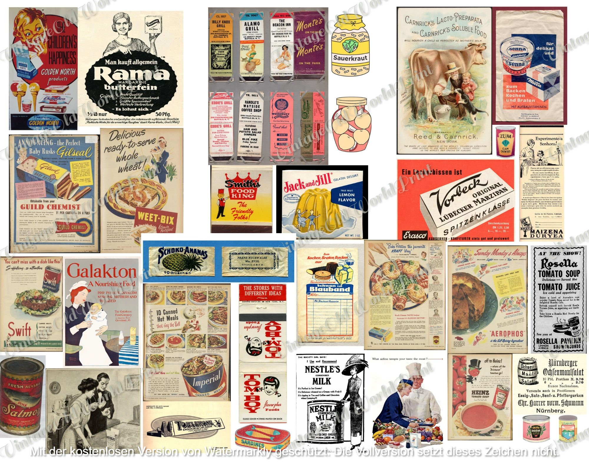 120 Files Vintage Food Advertising Printable EPHEMERA, Kitchen Baking ...