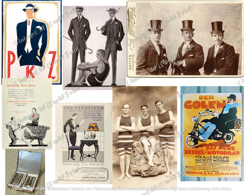 50 Files Men Pictures Vintage, All Around Gentlemen Digital JPG Format ...