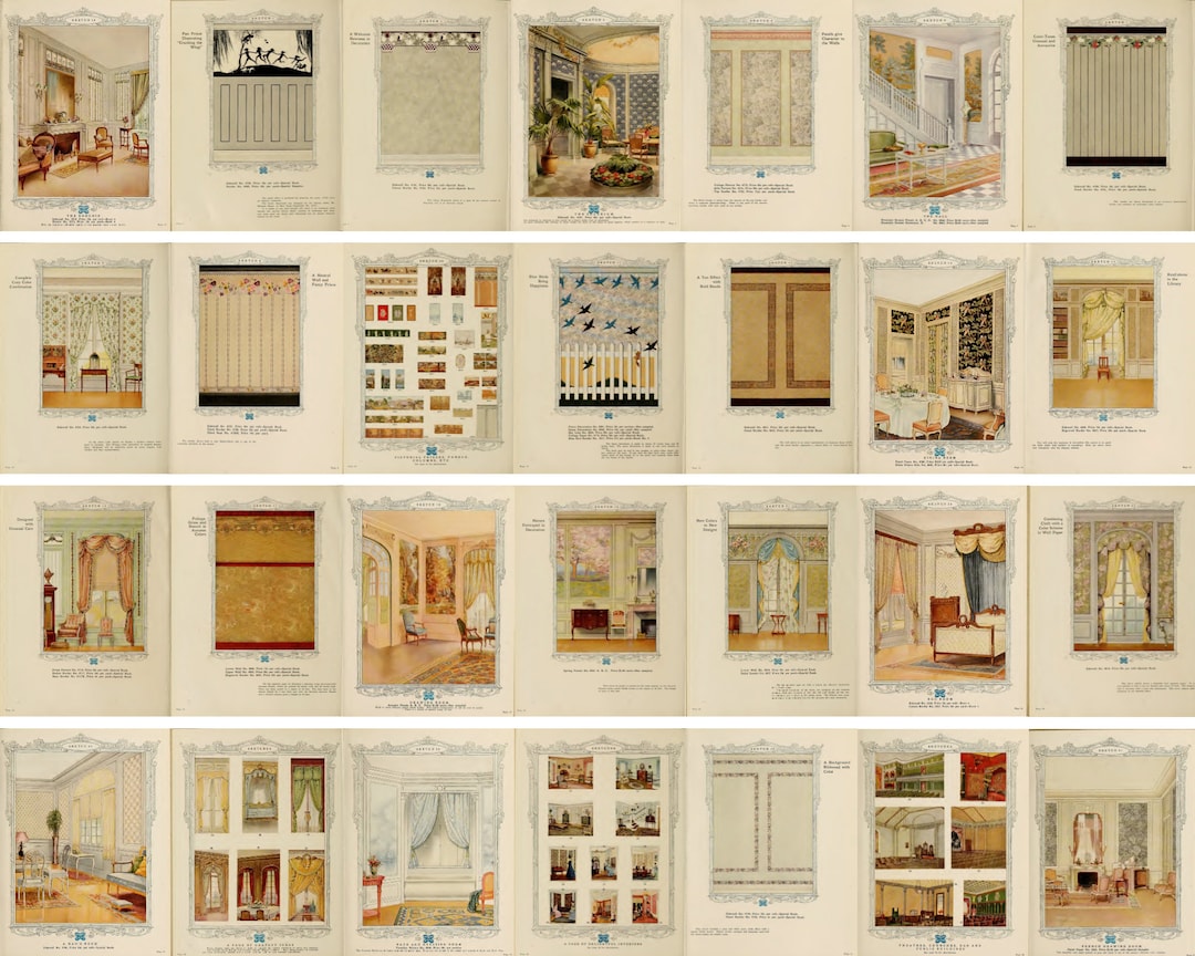 Printable Vintage Wallpaper Catalog 1917 Shabby Chic Home Interior ...