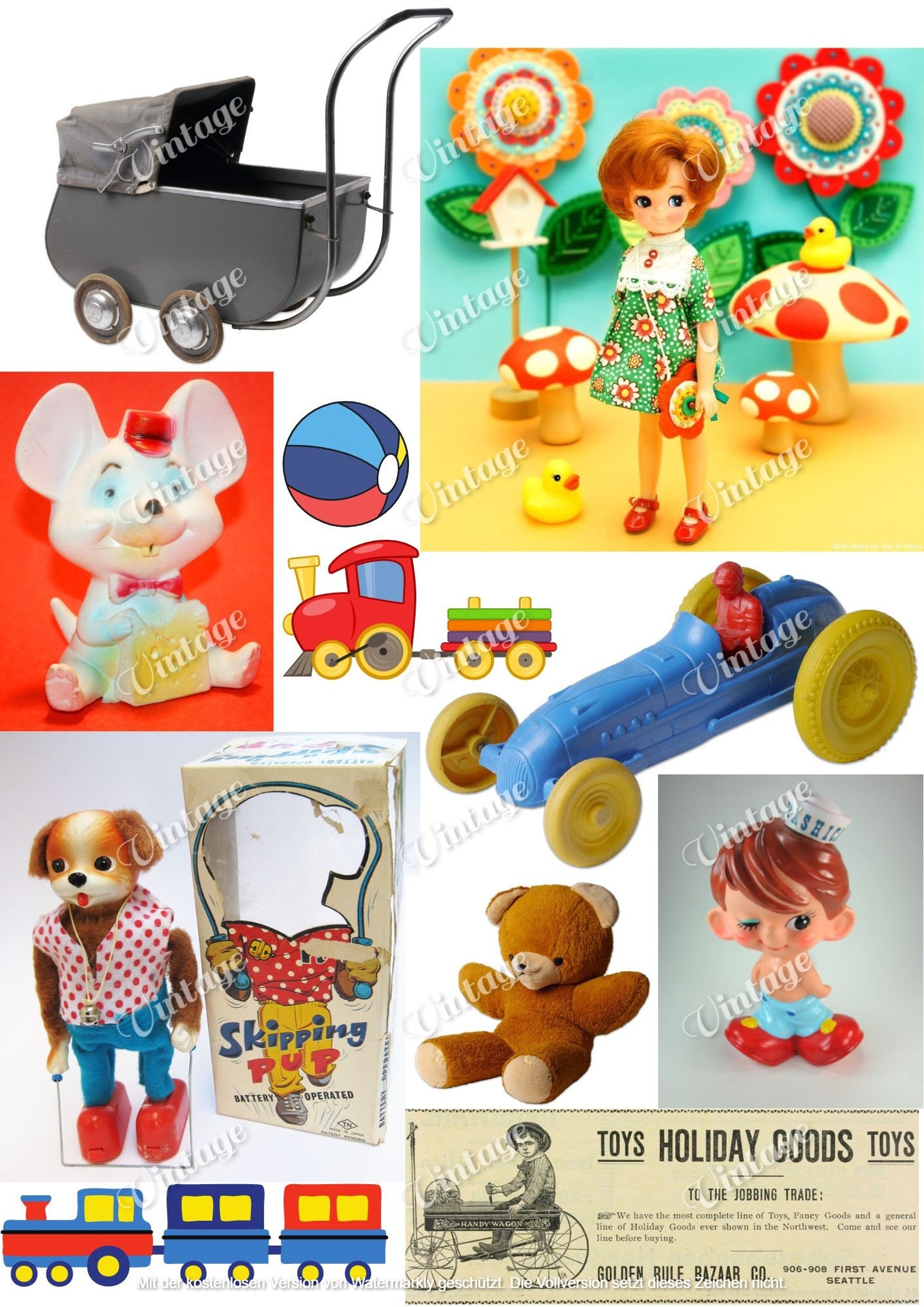 Vintage Toys Nostalgia Advertising, Digital Ephemera Clip-art Images ...