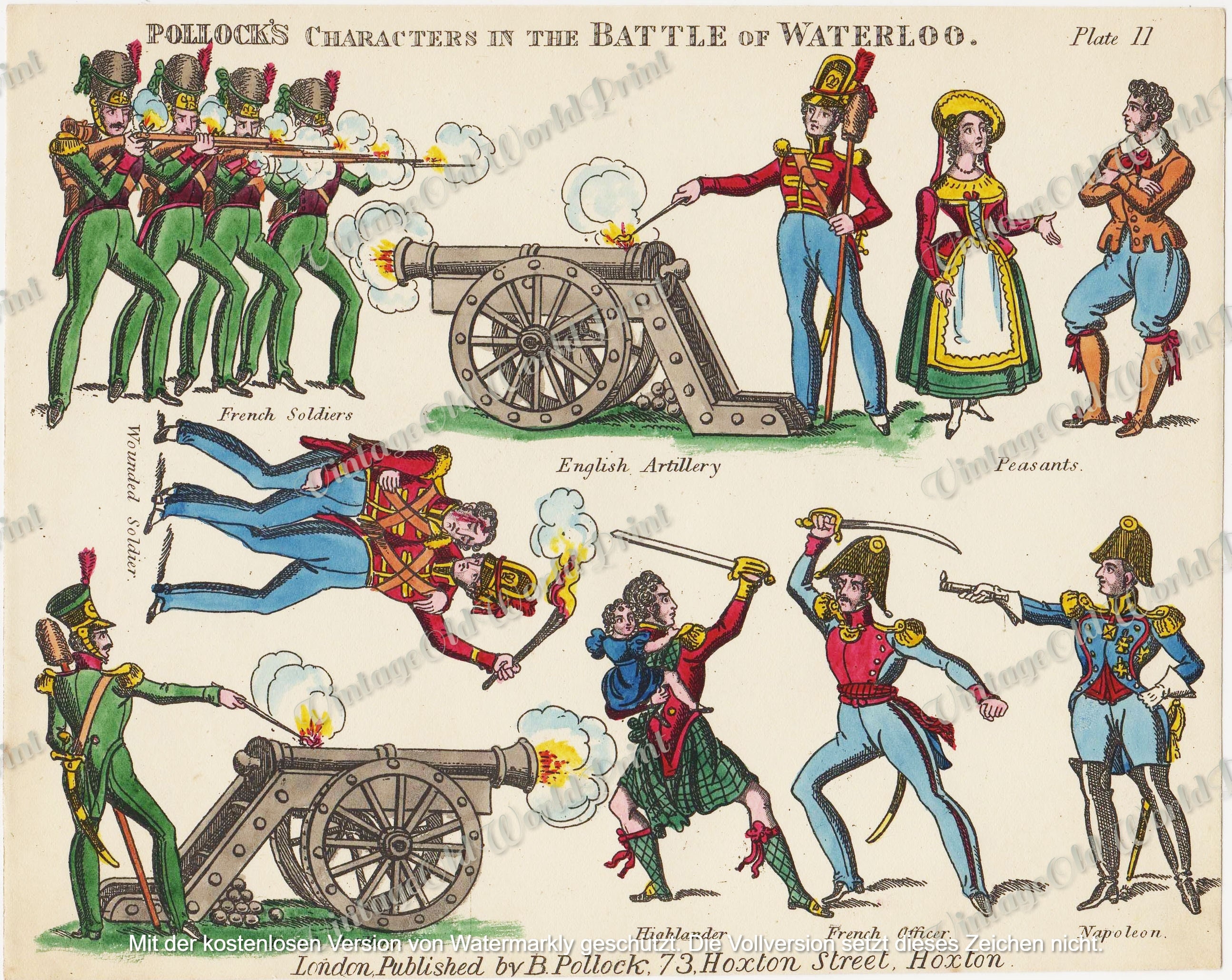 Papercraft Antique Battle of Waterloo Printable, 24 Sheets of Soldiers ...