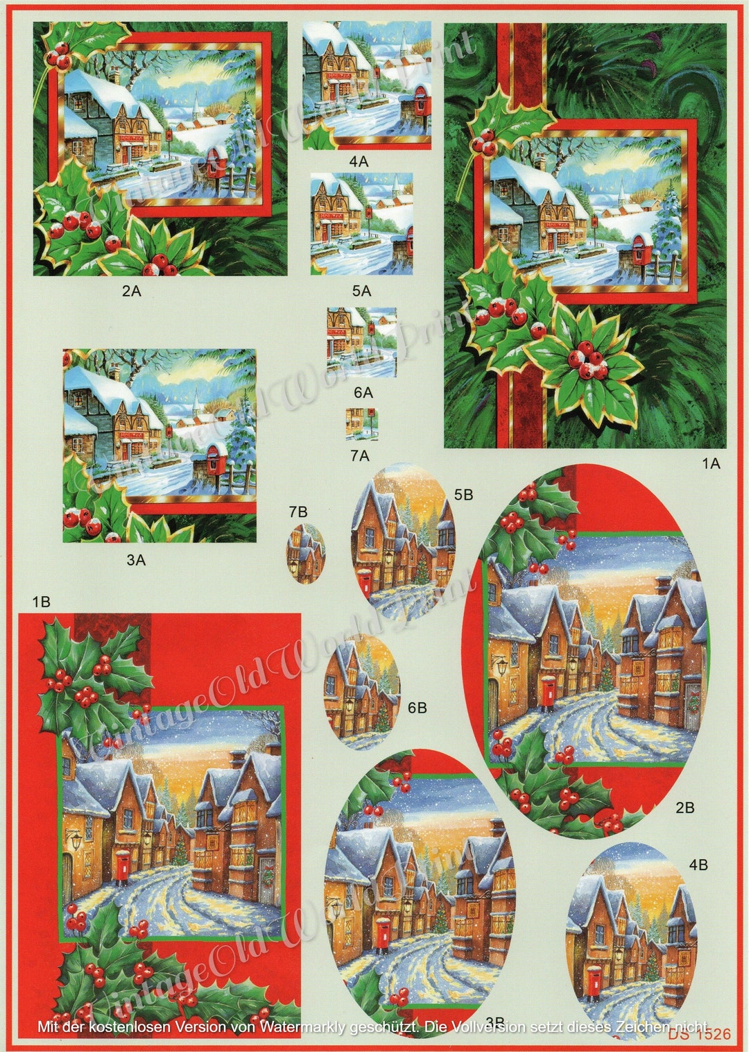 Make Your Own 3D Printable Christmas Card, Vintage Sheets for Cutting ...