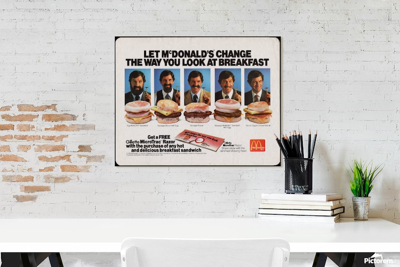 Retro Vintage Mcdonalds Poster Advertisement, Food Propaganda Ad, Fast ...