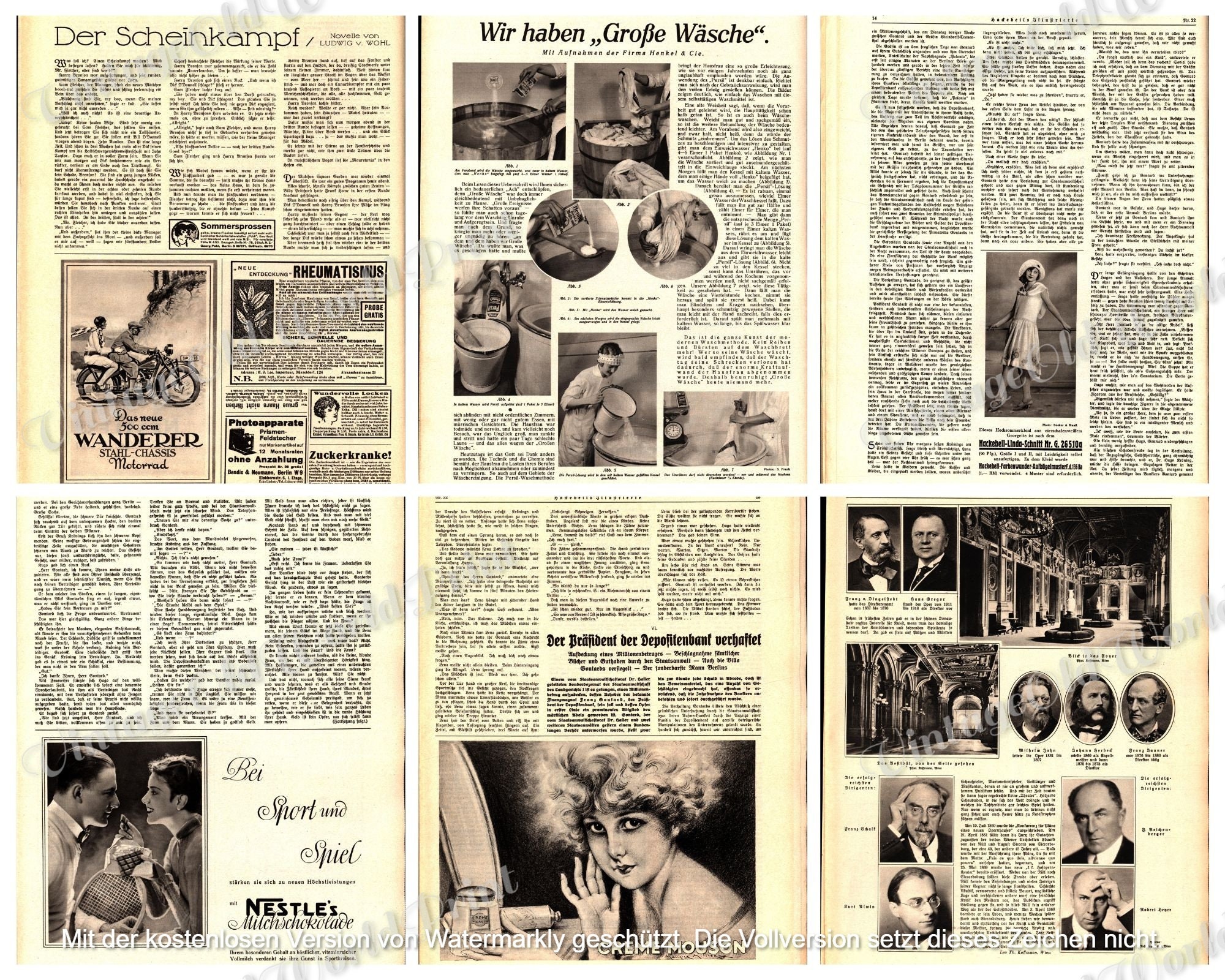 Old Germany Newspaper Magazine Download, 1929 Rare Vintage "hackebeils ...