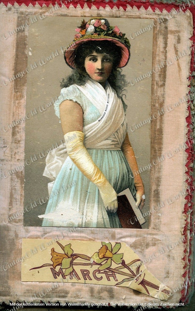 Printable VICTORIAN SCRAPBOOK Images 46 Pages, Victorian Lady Scrap ...