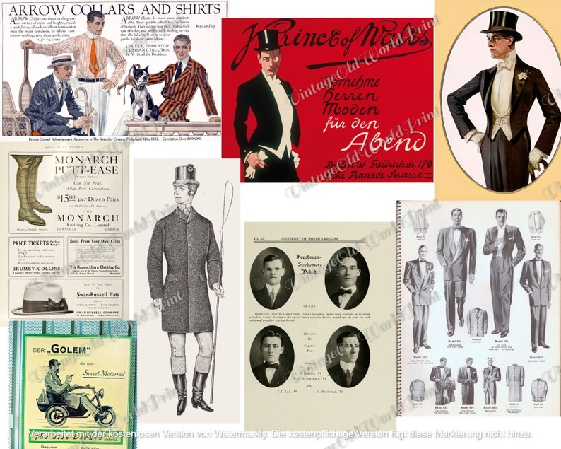 50 Files Men Pictures Vintage, All Around Gentlemen Digital JPG Format ...