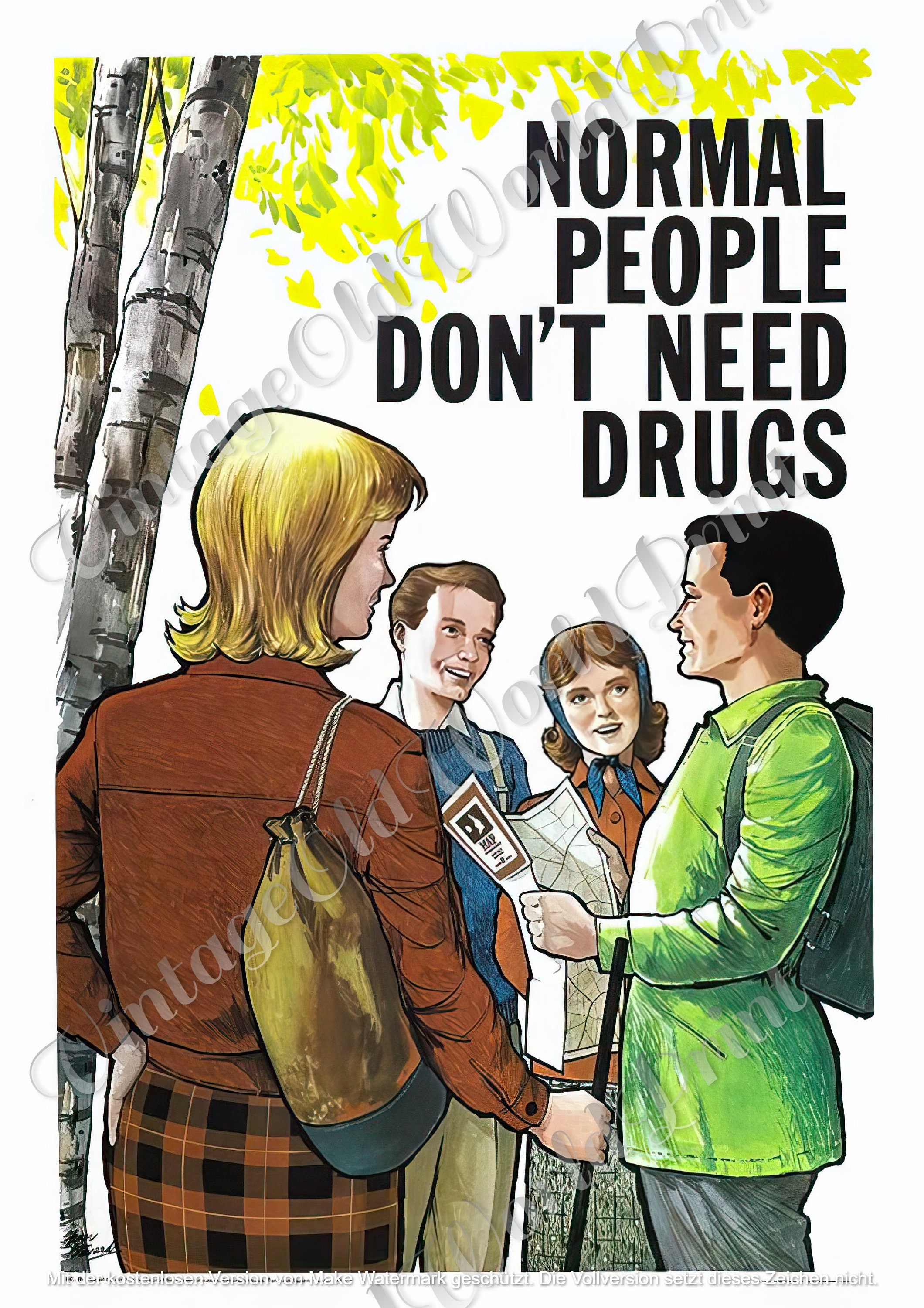 Vintage British Anti-drug Poster, Drug Education, Retro Health ...