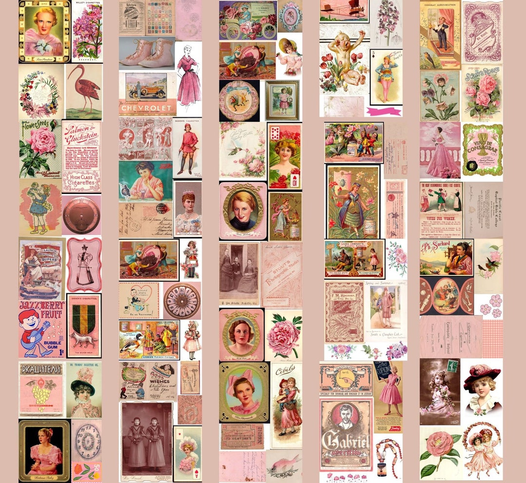 Ephemera Antique Graphics, Craft Clipart Images in Pink, Nostalgia ...