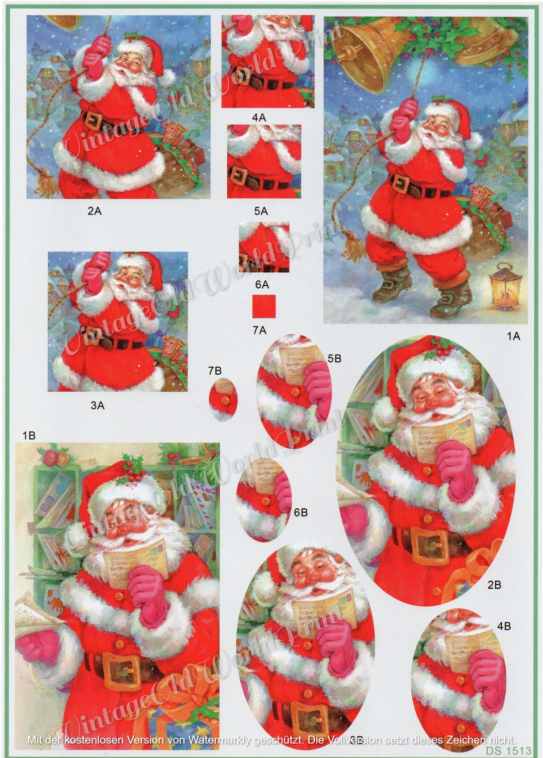 Make Your Own 3D Printable Christmas Card, Vintage Sheets for Cutting ...